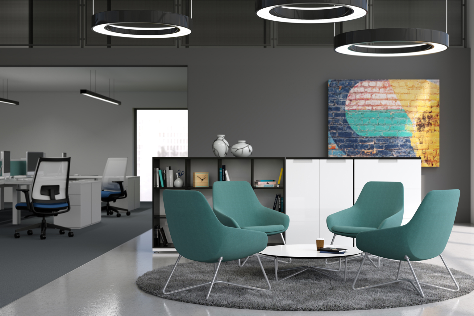 9to5 seating circular collaboration space lilly lounge chairs | 9to5 ...