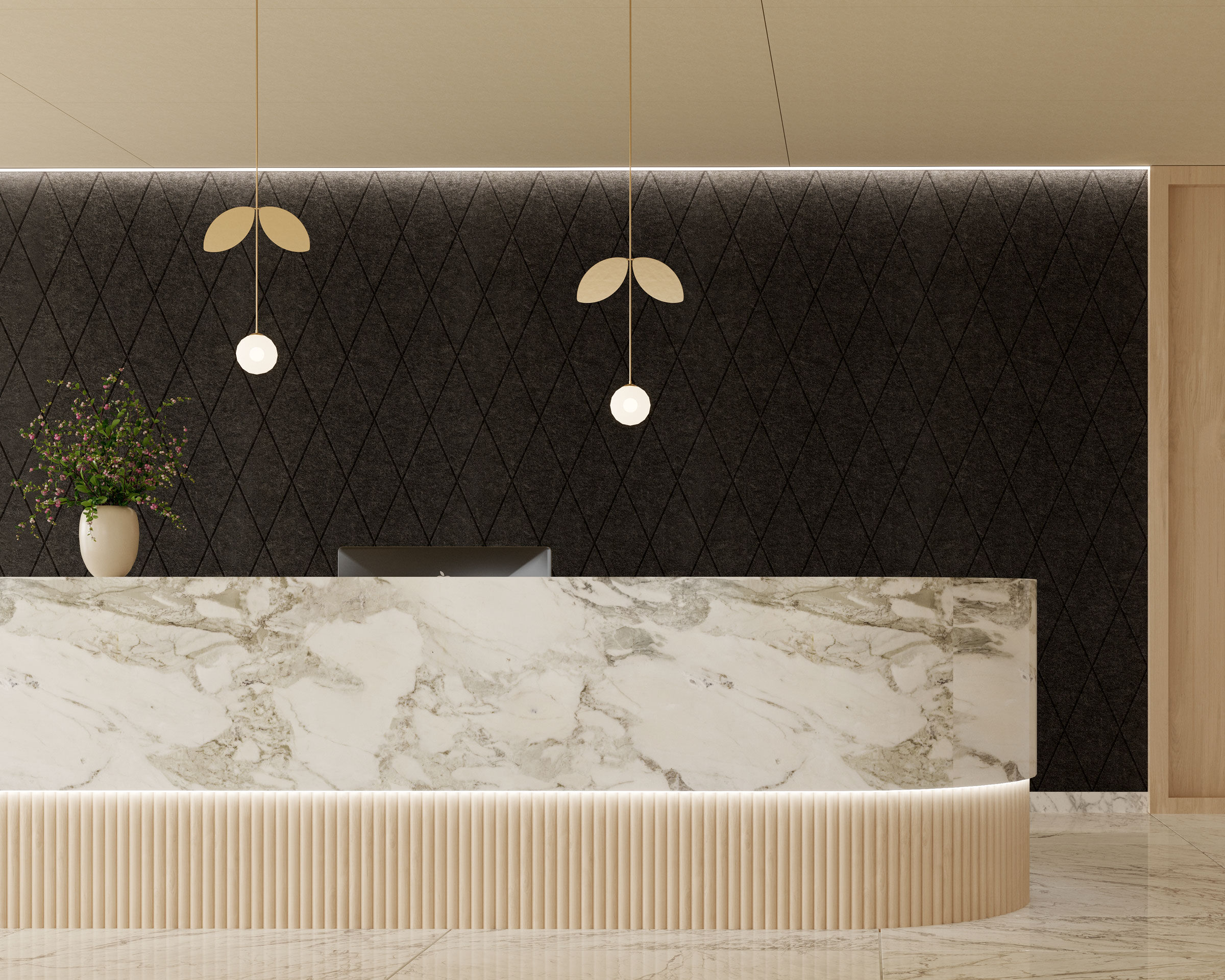 Acoufelt Fracture Trellis Charcoal- | Acoufelt