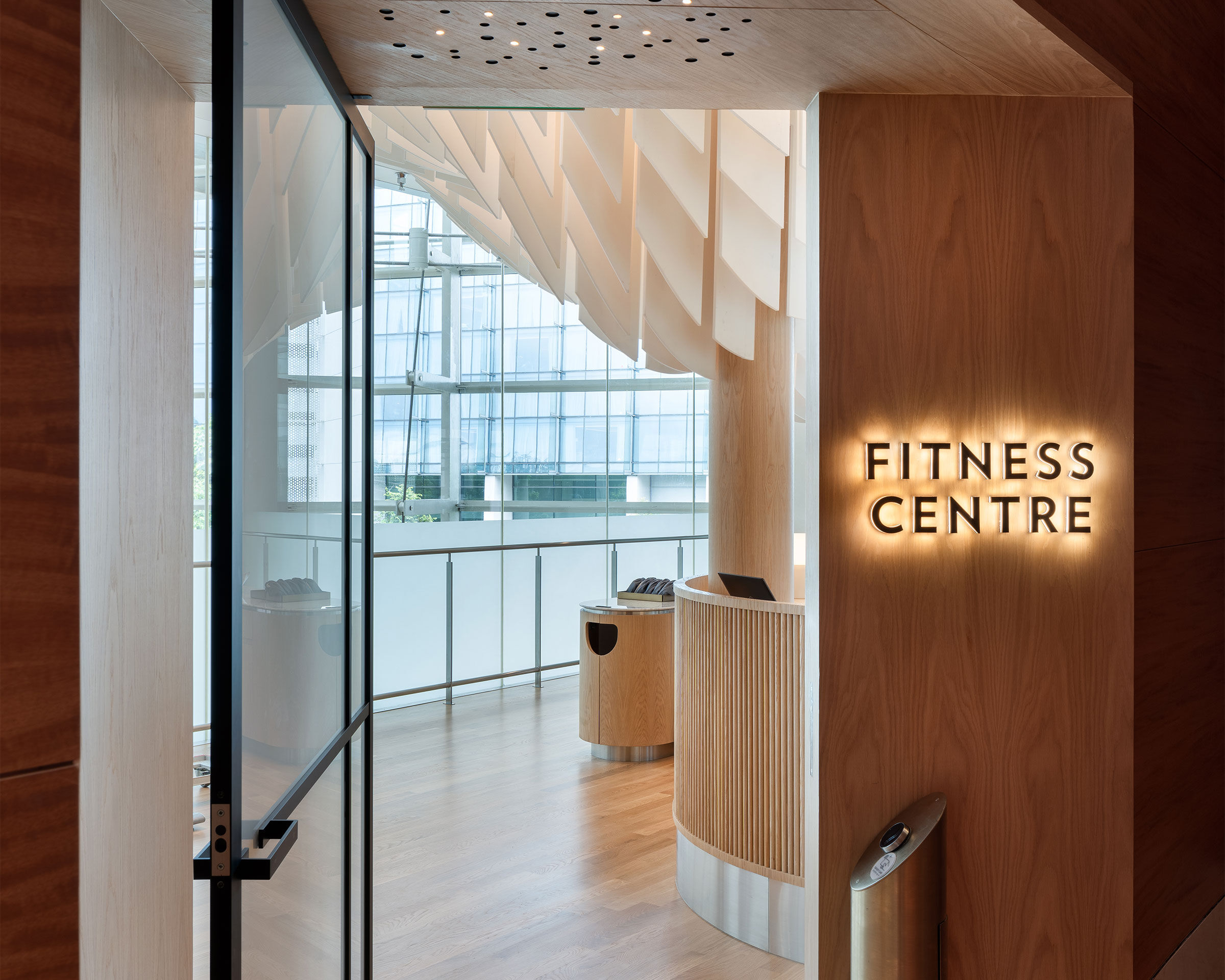Acoufelt | Singapore Fitness Center | Custom Acoustic Baffle System | Acoufelt