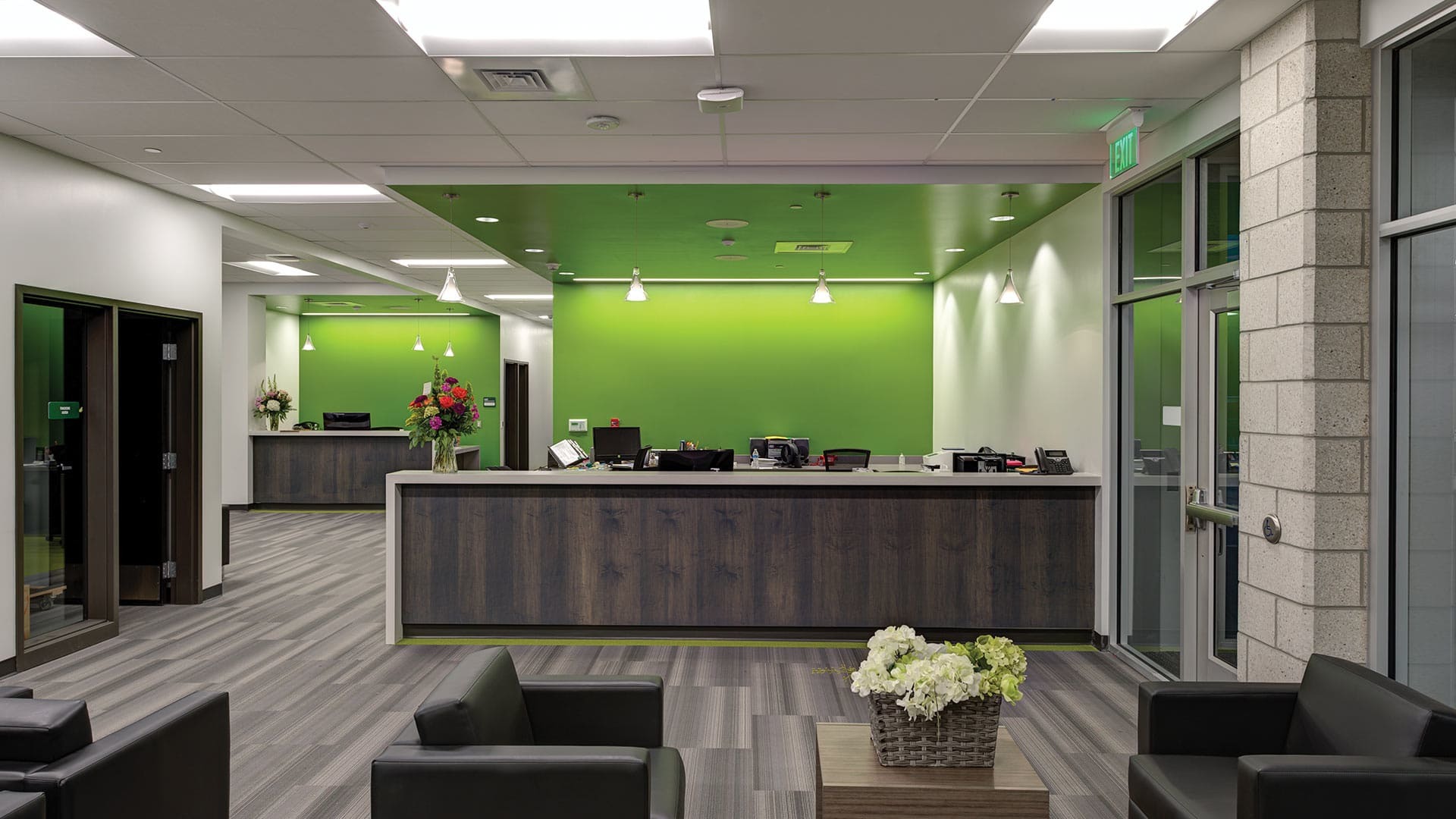 Acuity Brands Provo High School reception desk | Acuity Brands
