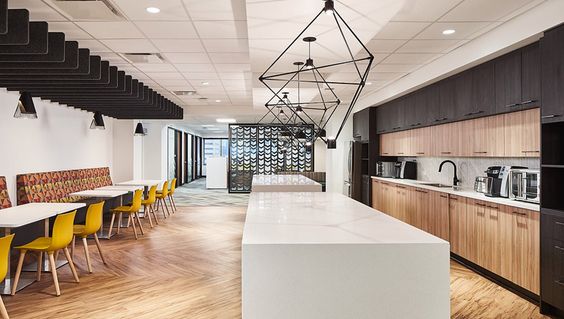 A+D Element Ezobord acoustic ceiling office kitchen | Architectural ...