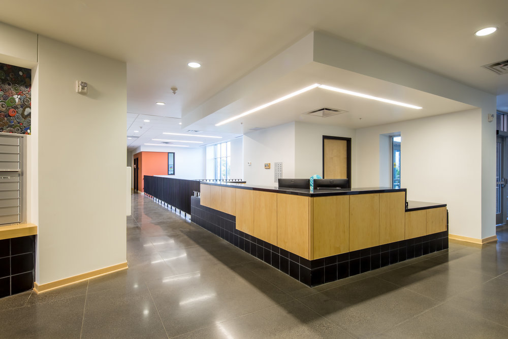 Apartment building reception area | Cermak Rhoades Architects