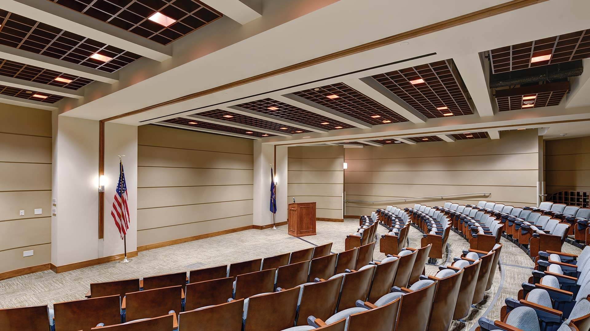 Auditorium Designs | Wood Ceiling | Acuity Brands Lighting | Acuity Brands
