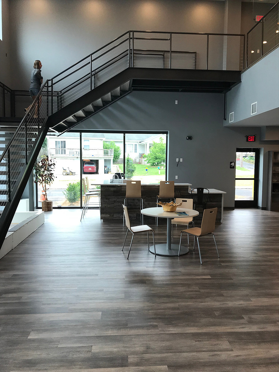 Bank stairway and meeting space | Meister Cox Architects