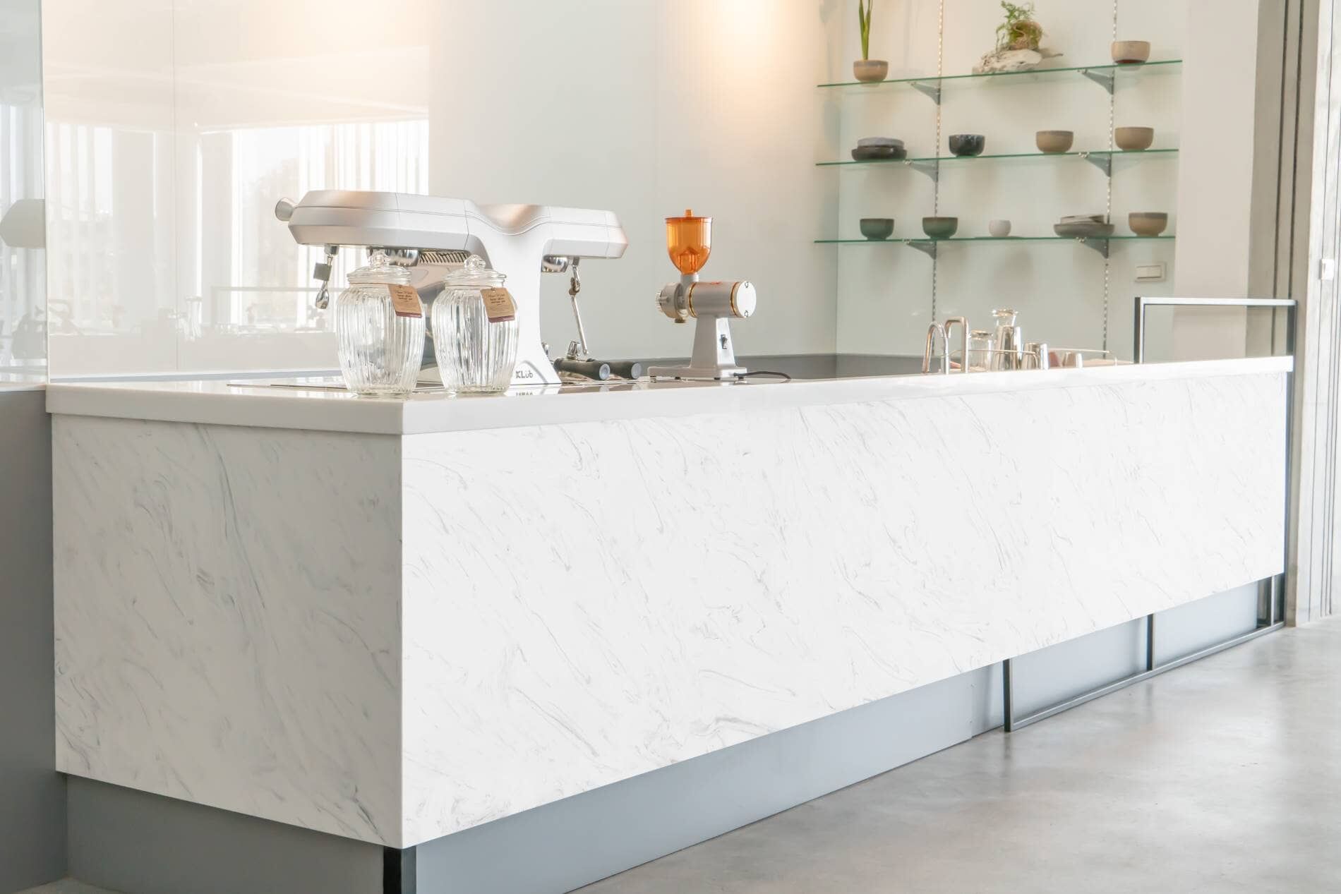 Cafe Shop in A Heritage Facility | Meganite Solid Surface
