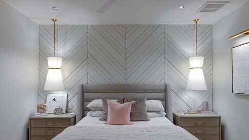 Bedroom Design, Recessed Lighting, Accent Wall, Acuity Brands | Acuity