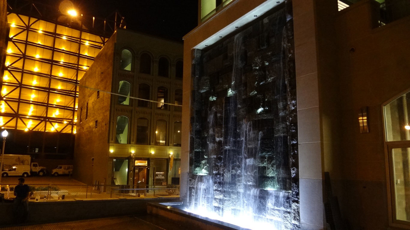 Bluworld of Water Built In Water Features Exterior Building Water ...