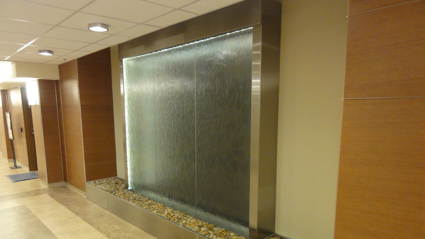 Bluworld of Water Encapsulated Water Wall Hallway Wall Water Feature ...