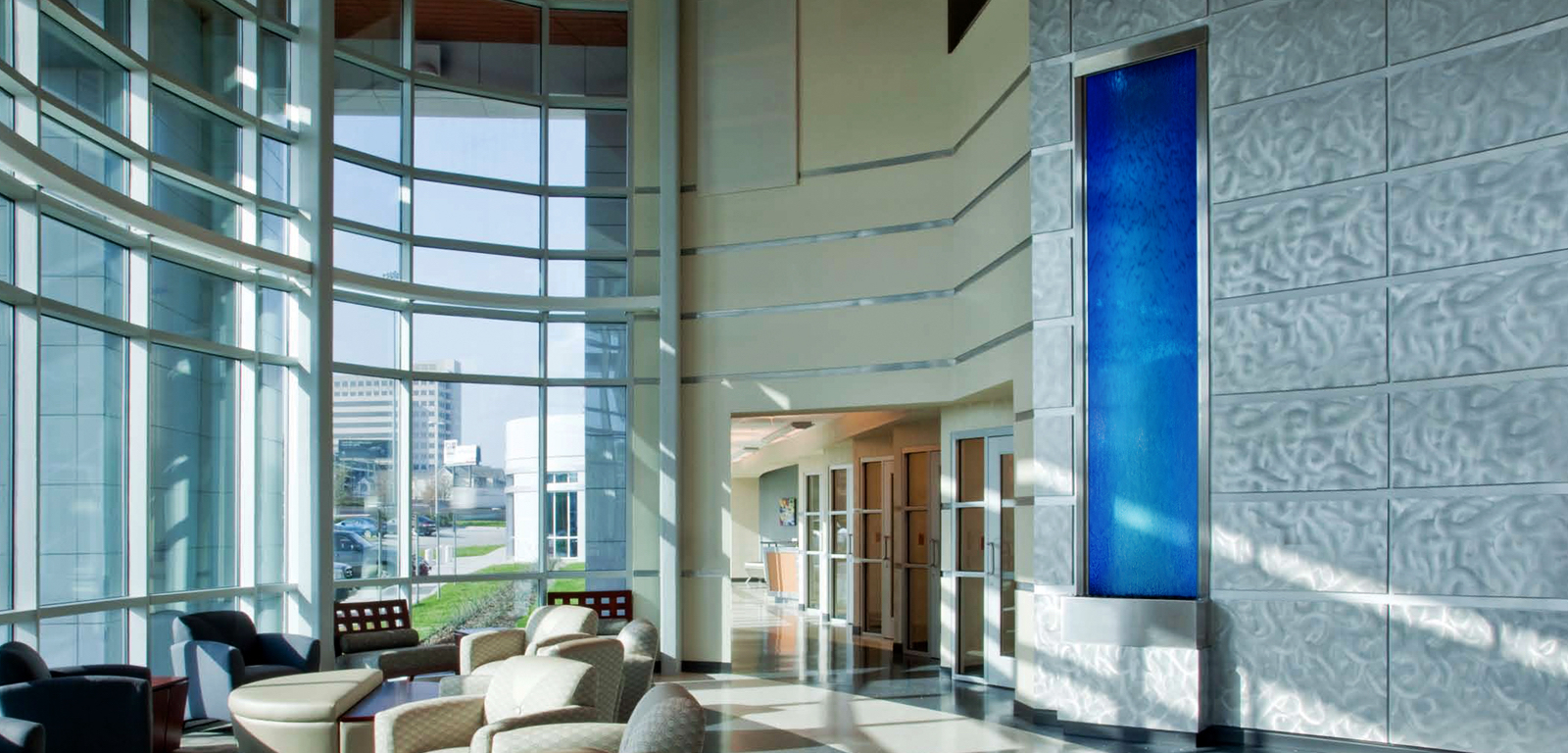 Bluworld of Water Standard Single Panel Water Wall Lobby Design ...