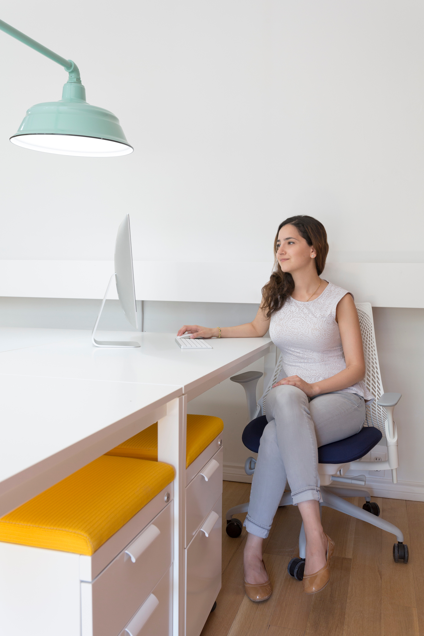 Bright office desk placement | Barn Light Electric