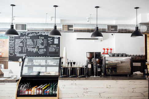 Rustic cafe interior design layout | Barn Light Electric