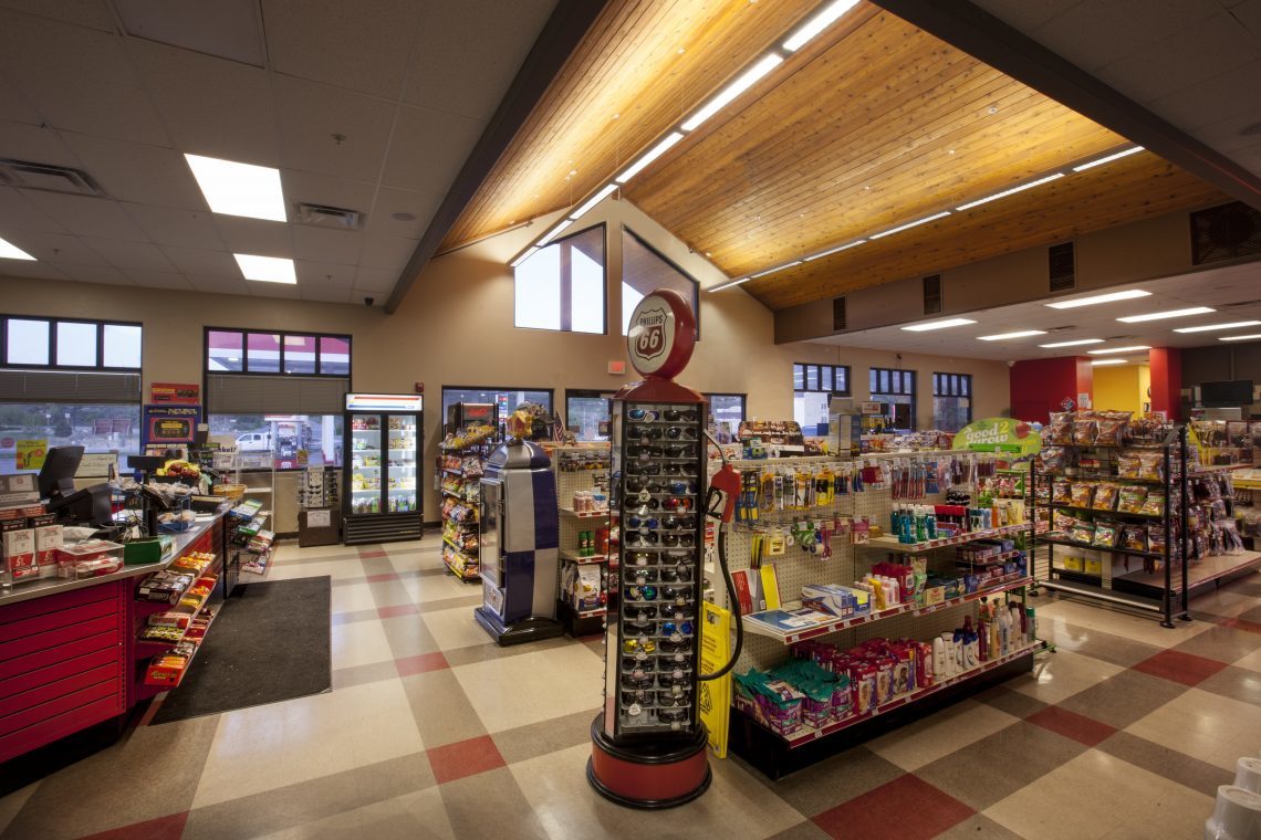 Ceiling Woodwork In a Convenience Store | Carol Vaughan Designs ...