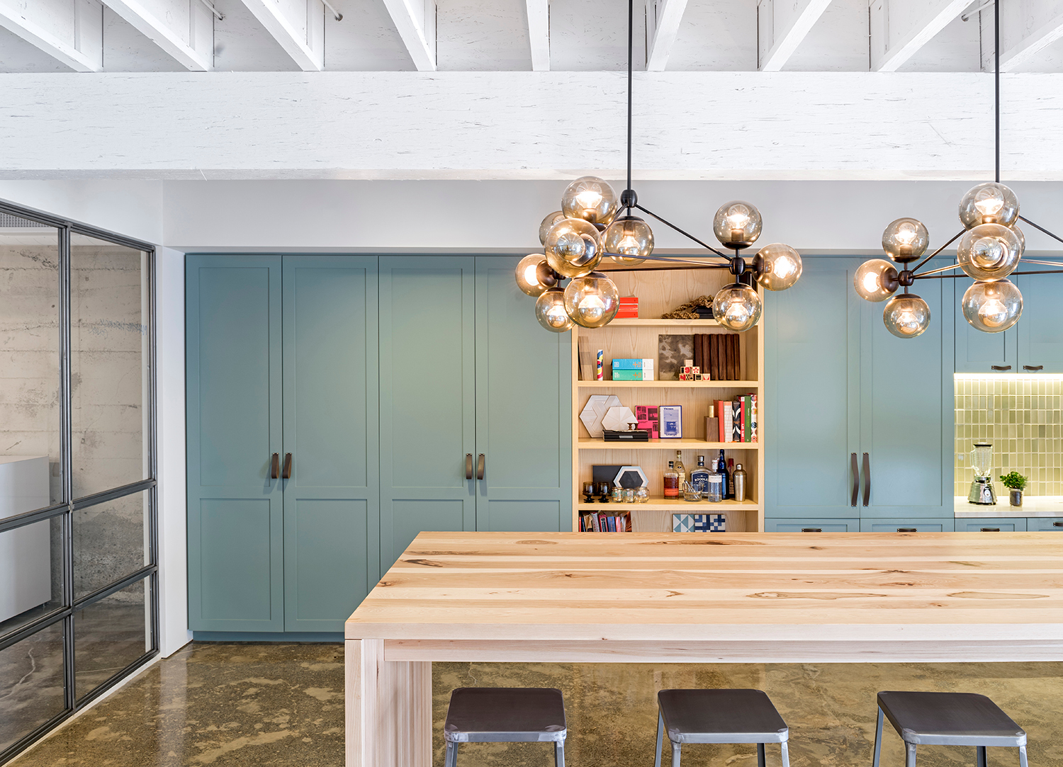 Conference Room, Large Wooden Table, Studio O+A, Storage Cabinets ...