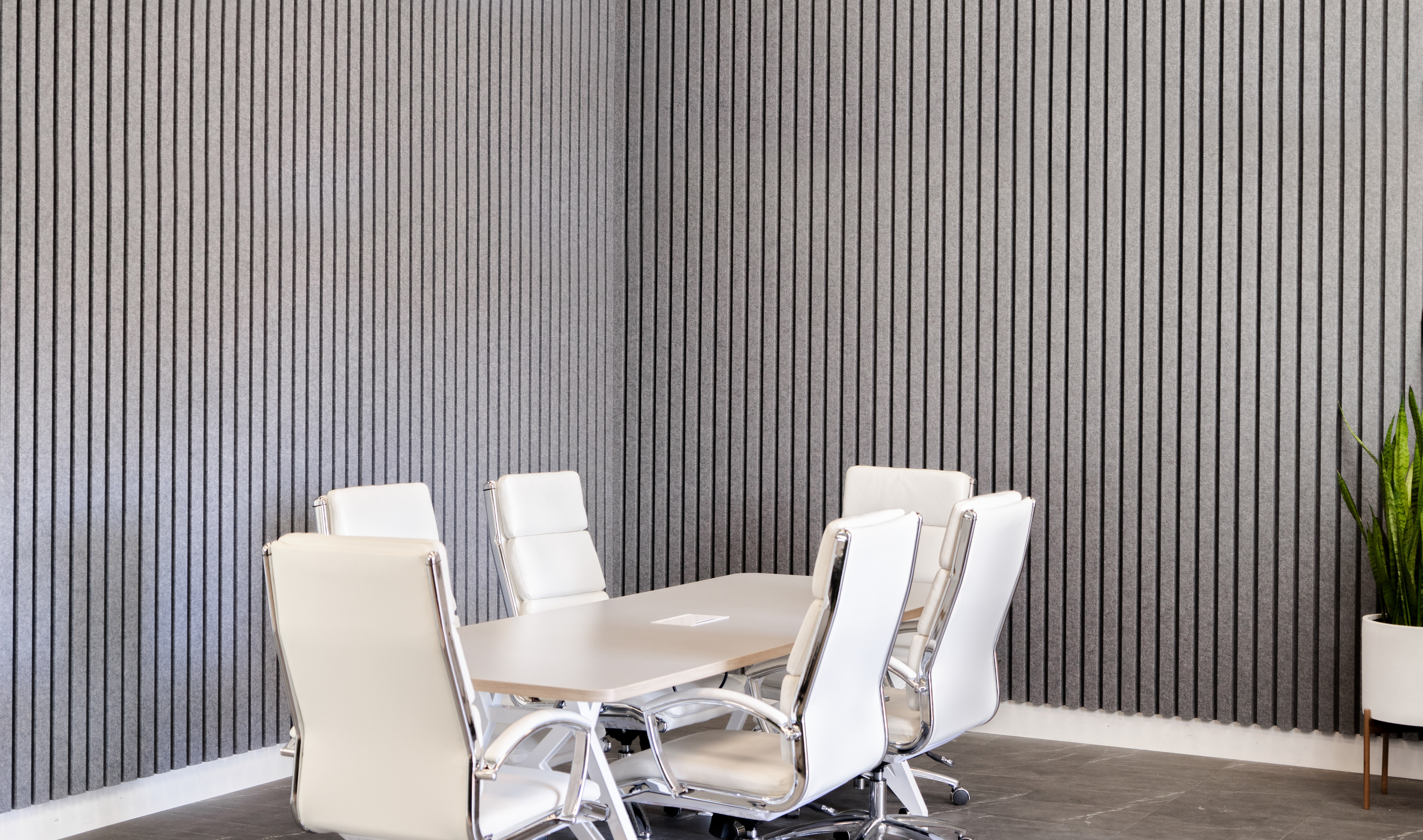 Conference room with modern, acoustic wall panels | MPS Acoustics