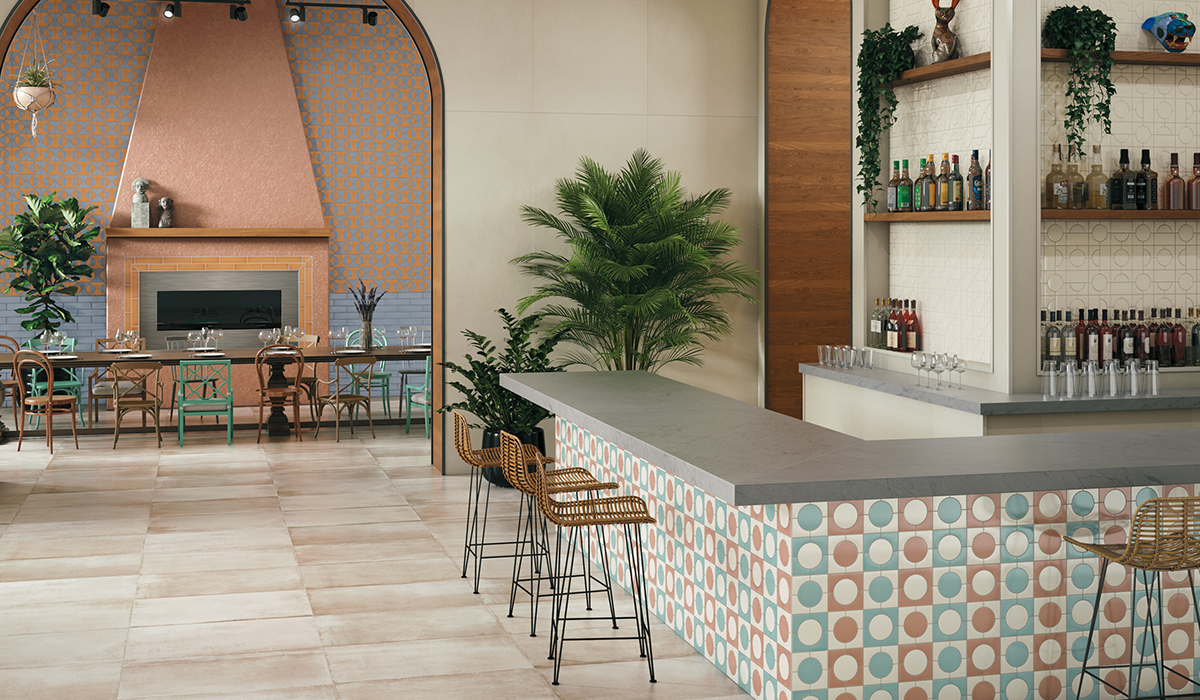 Crossville Cursive Tile Bar Design | Crossville