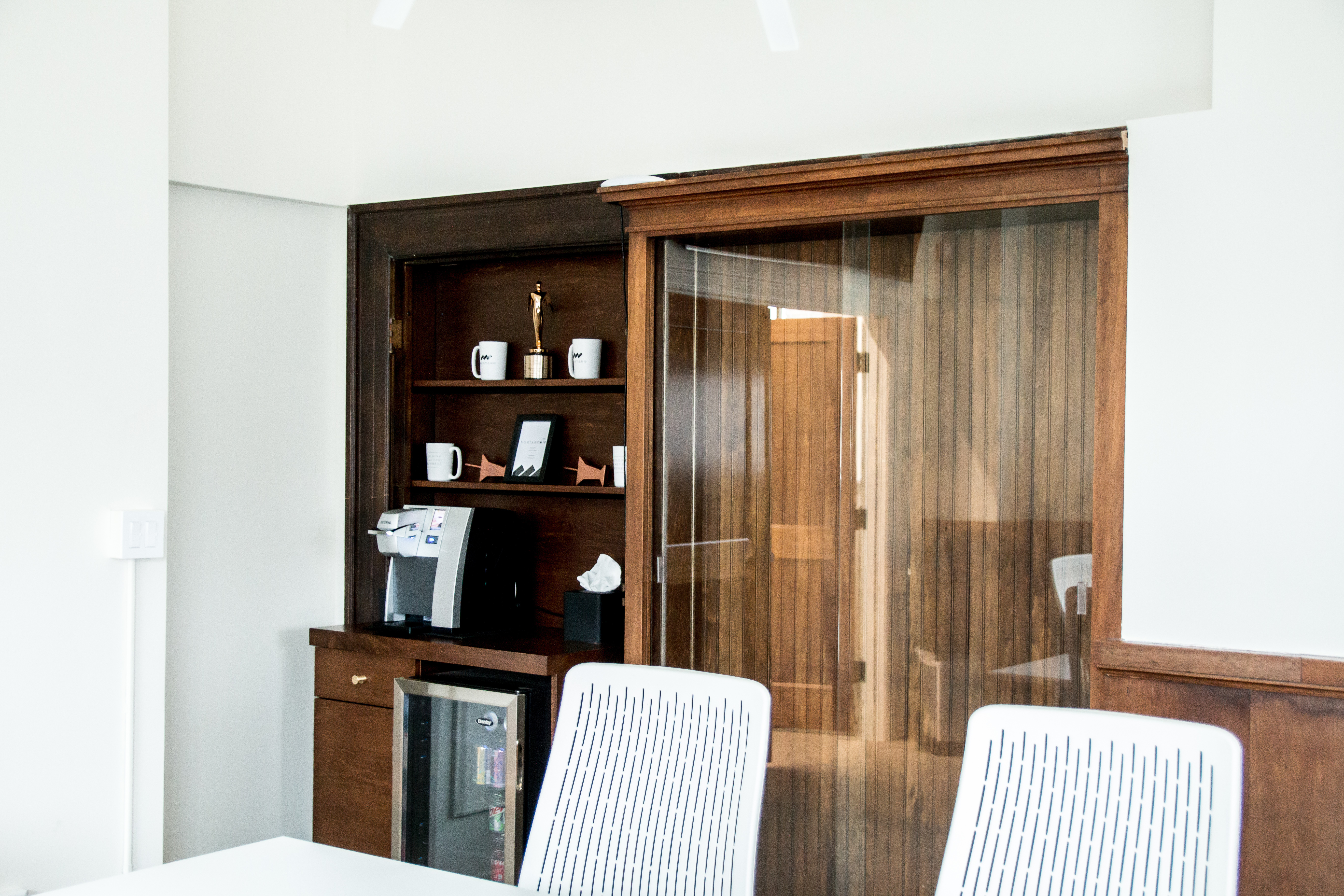 Dras Cases Mortarr Headquarters Custom Conference Room Built in Coffee ...