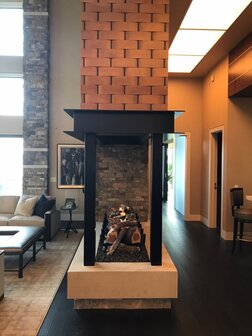 Hotel Lobby // Custom Linear Fireplace | Earthcore