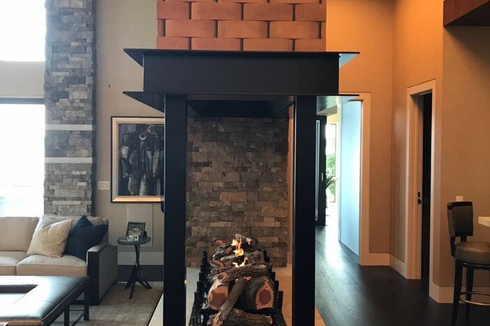 Hotel Lobby // Custom Linear Fireplace | Earthcore