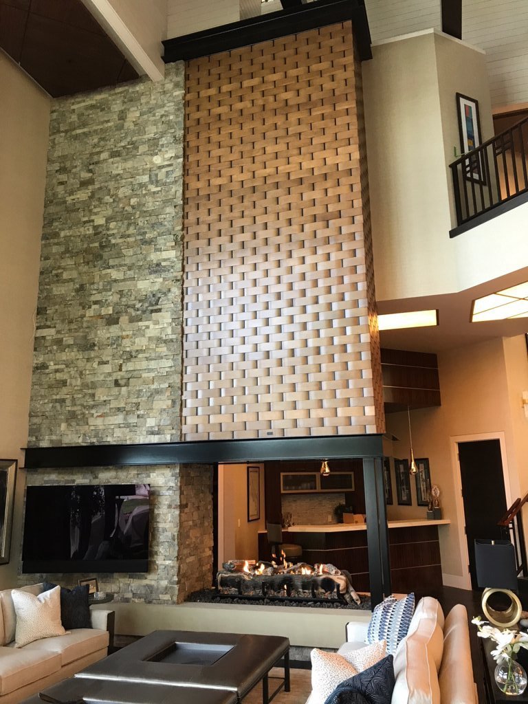 Hotel Lobby // Custom Linear Fireplace | Earthcore