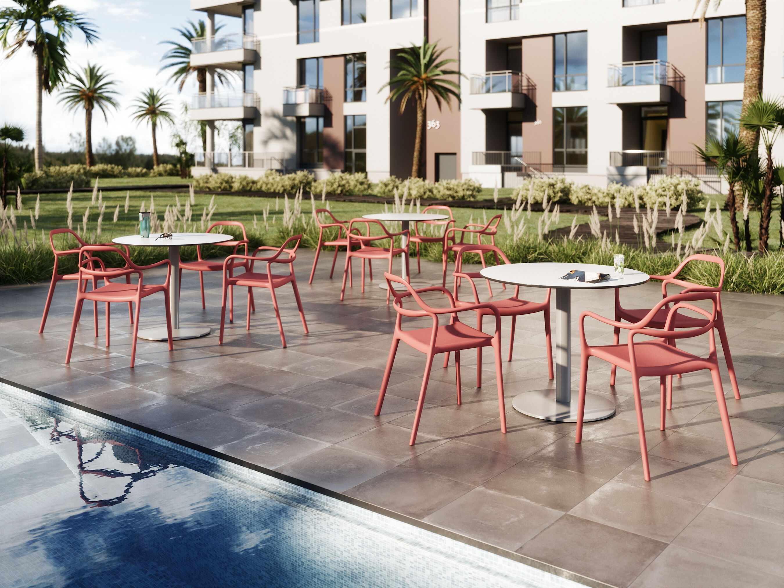 express yourself pool area seating kfi studios | KFI Studios