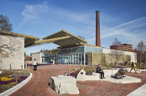 Lincoln Park Zoo Visitor Center Sidewalk Shelter Structure Design