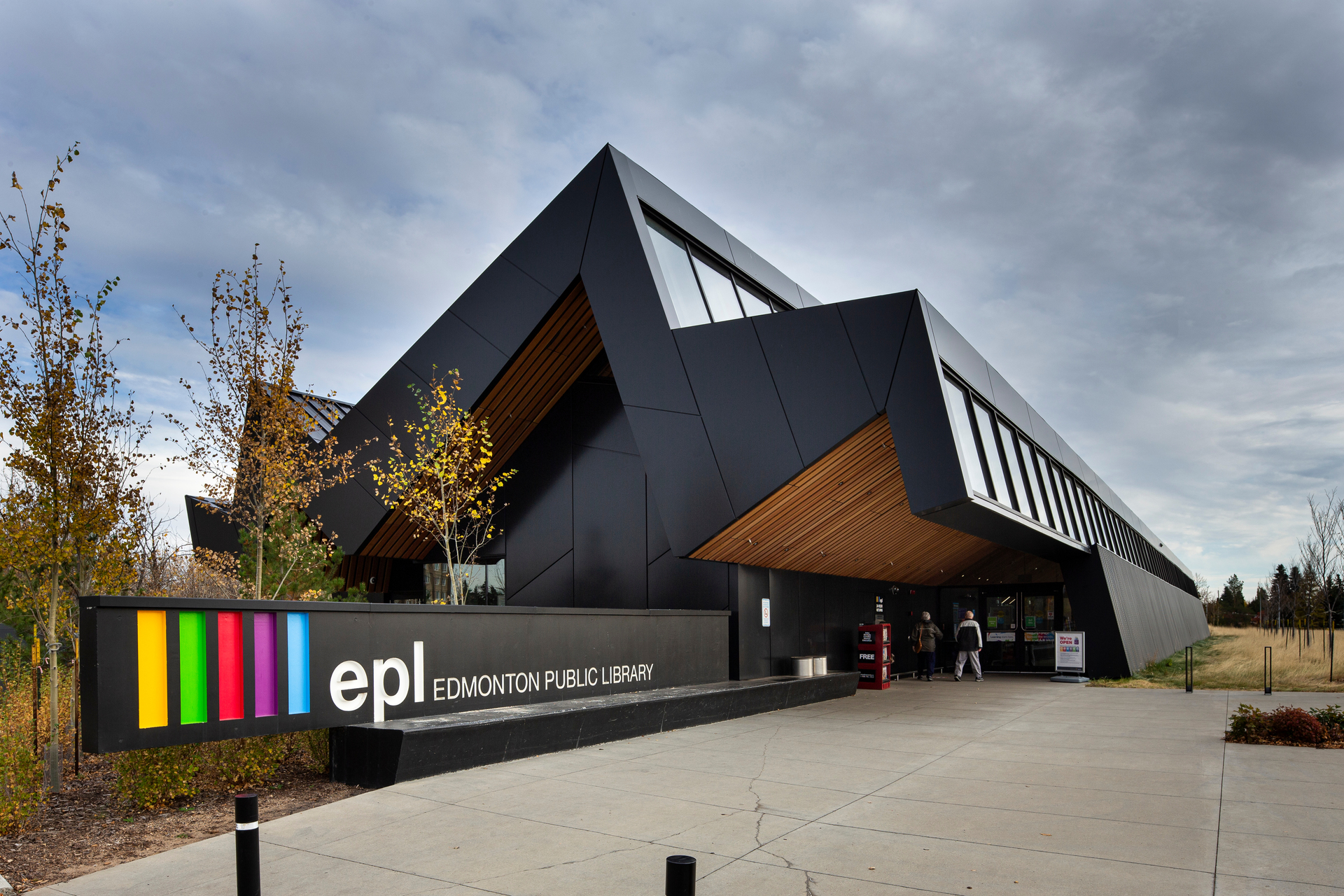 exterior signage edmonton public library sherwin williams coil coating