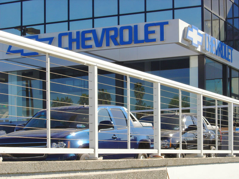 Feeney inc car dealership aluminum railing cablerail kit railing ...