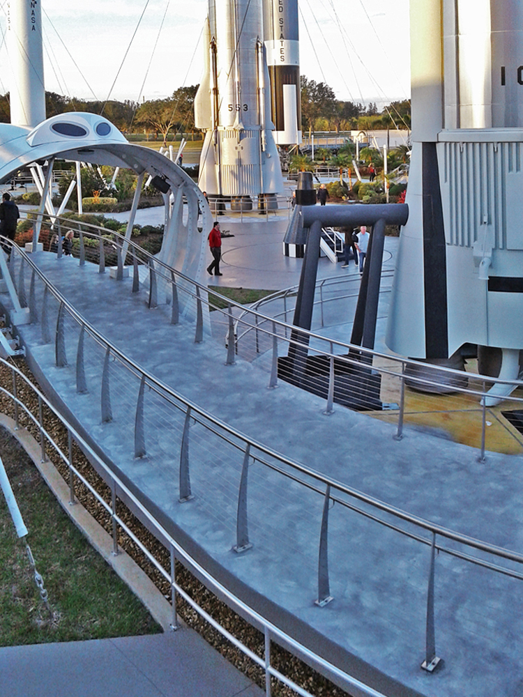 Feeney Inc JFK Space Center Guardrail cablerail infill system | Feeney Inc.