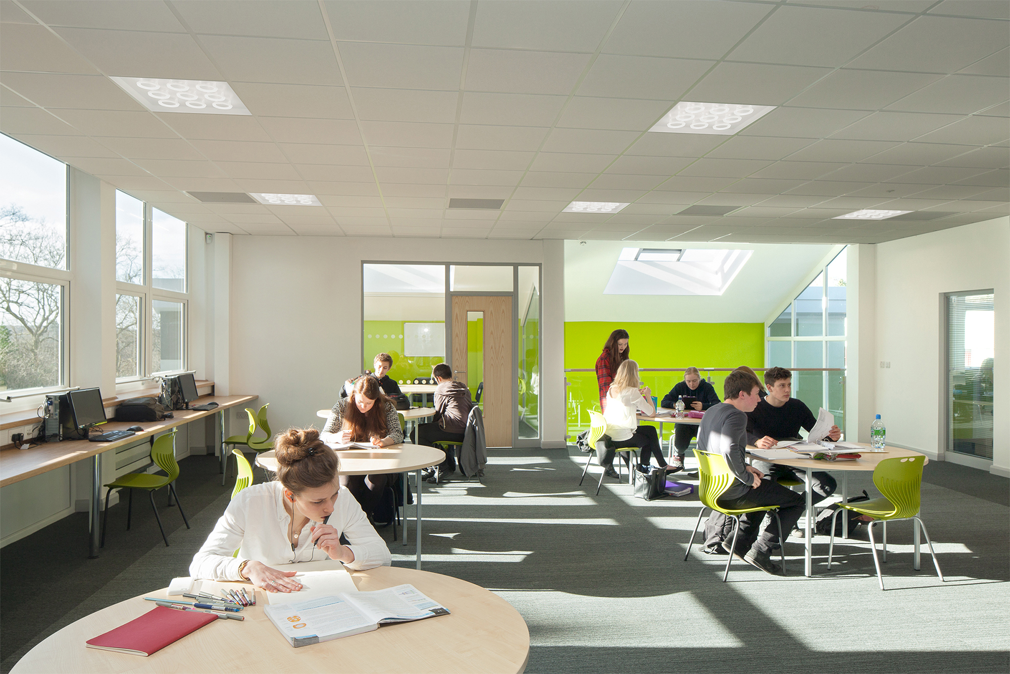 Fluxwerx Loop Recessed LED Luminaire School Study Hall Room | Fluxwerx