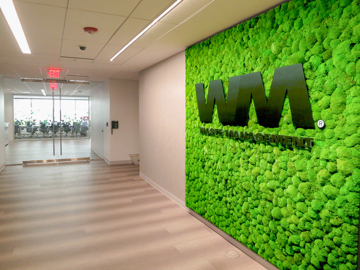 Garden on the Wall Waste Management Office Building Hallway Green Wall ...