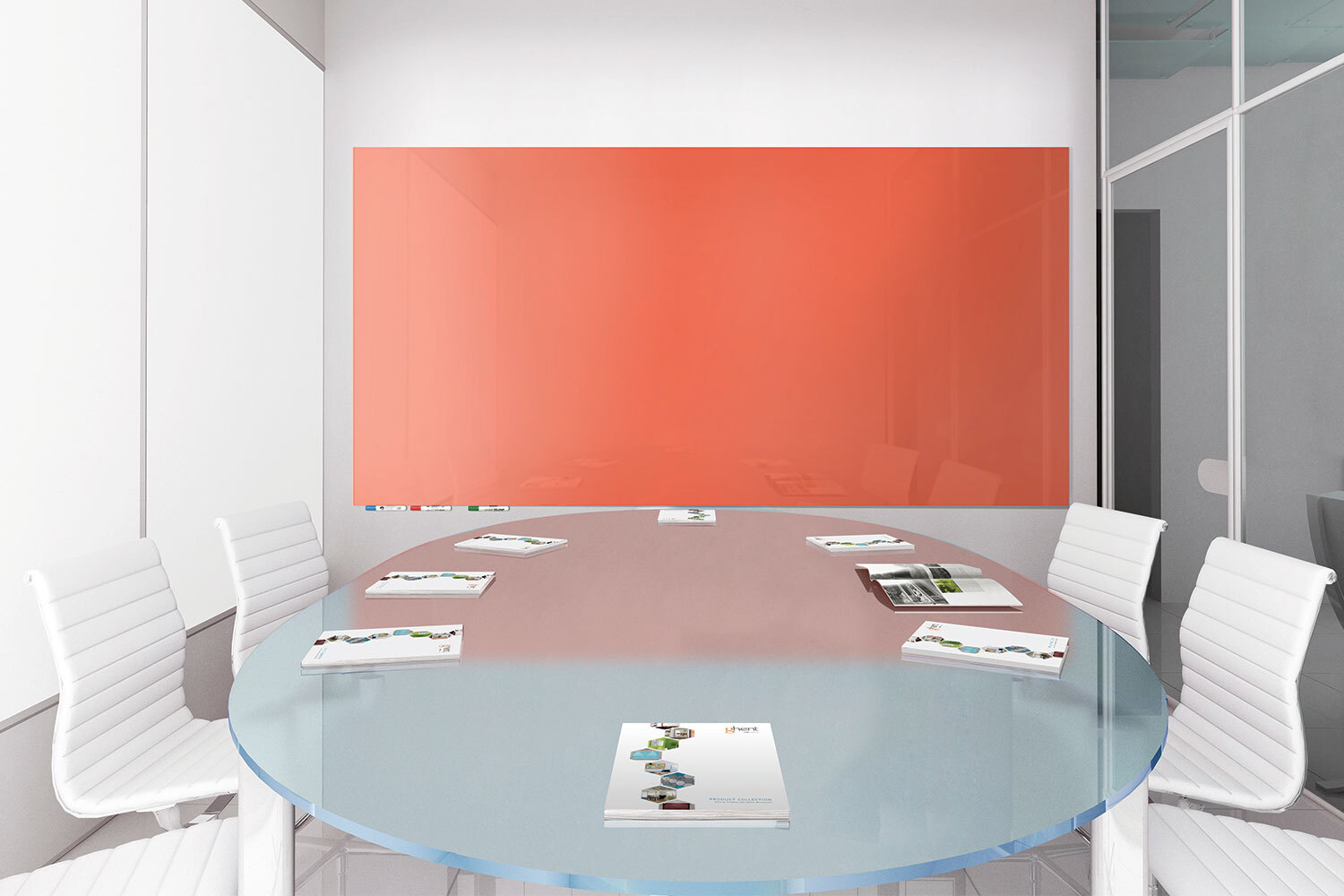 Ghent Workplace Interiors Aria Glassboard Meeting Room with Red ...
