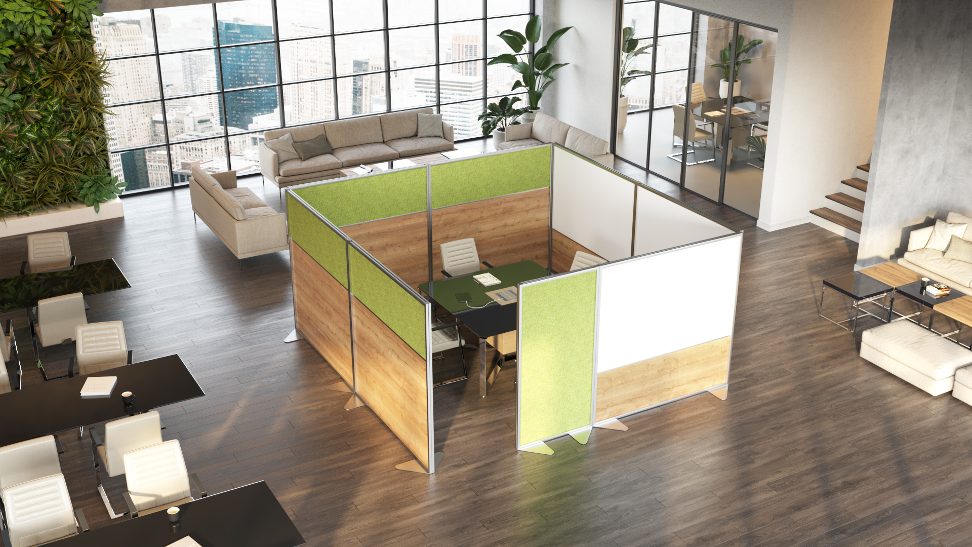 Ghent Workplace Interiors Floor Partitions Open Office Cubicle Meeting ...