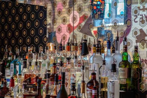 GlassArt Design Nye's Bar Custom Antique Mirror Bar Back | GlassArt Design