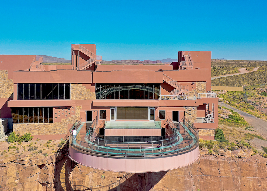 Grand Canyon visitor center and scenic overlook suspended glass bridge ...