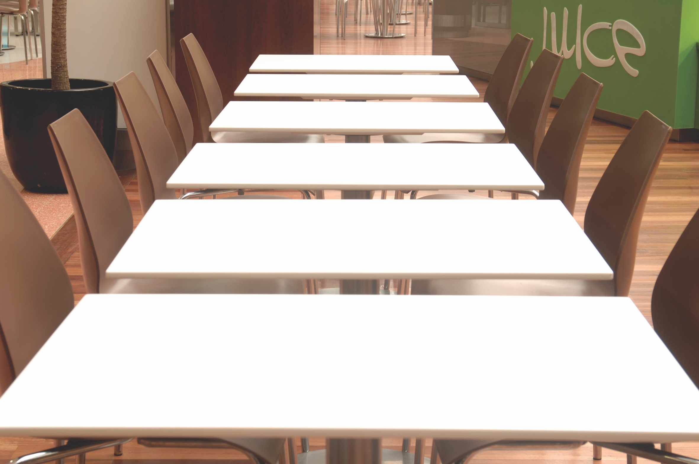 Hanex Solid Surfaces Restaurant Dining Tables | Hyundai L&C USA