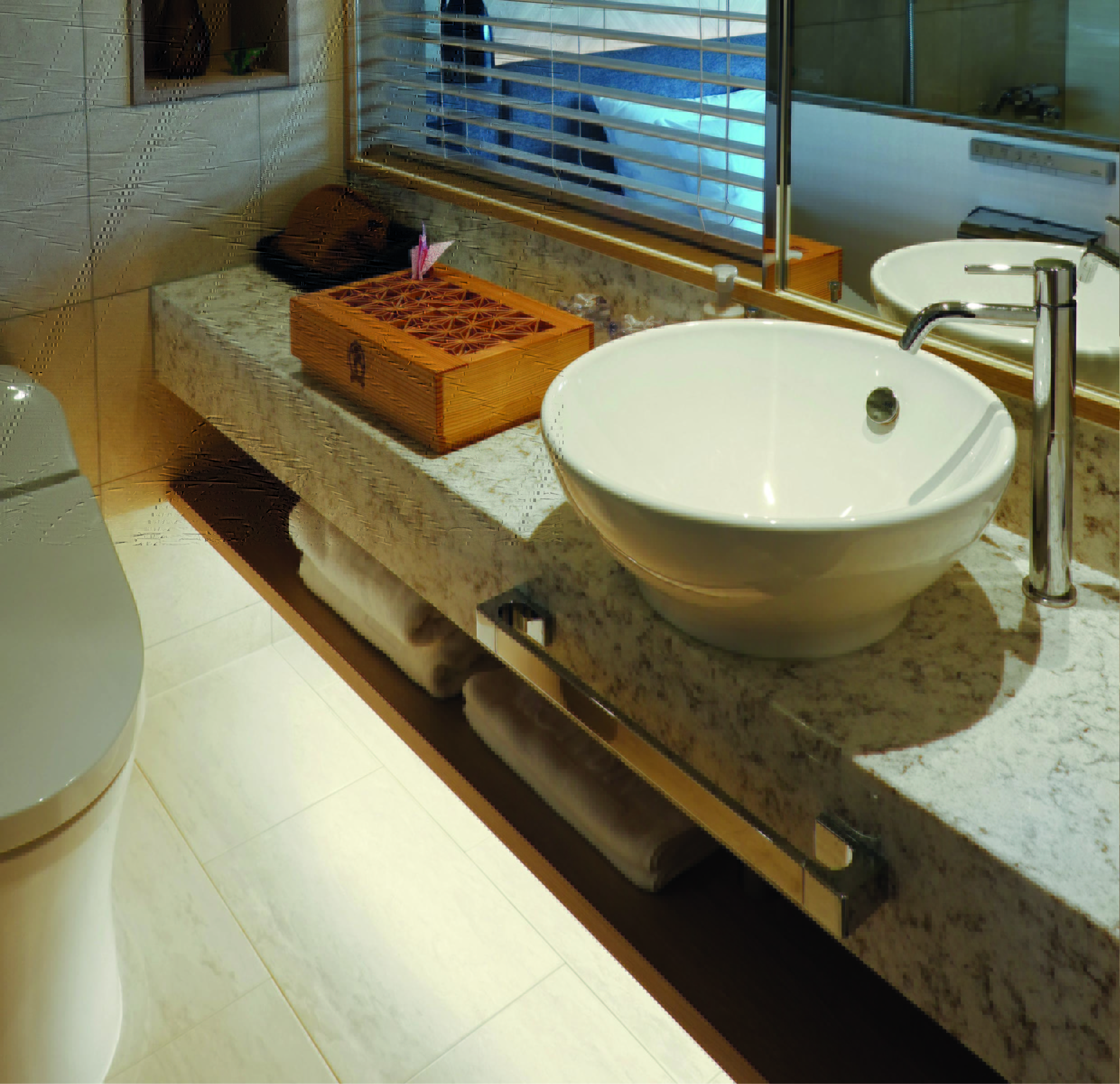 Hanstone Quartz Hotel Room Restroom Design | Hyundai L&C USA