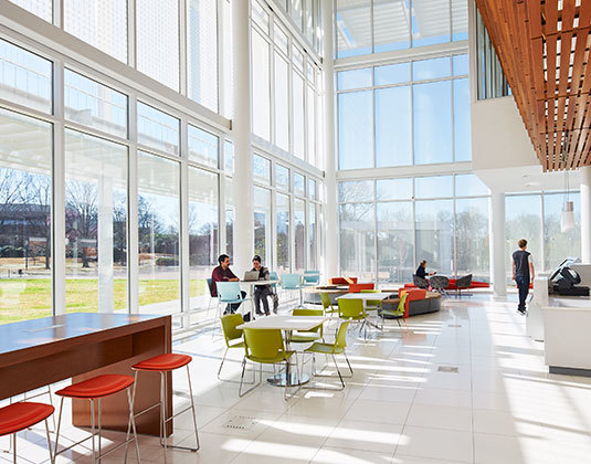 Haworth Watt Family Innovation Center Cafe Furniture | HAWORTH