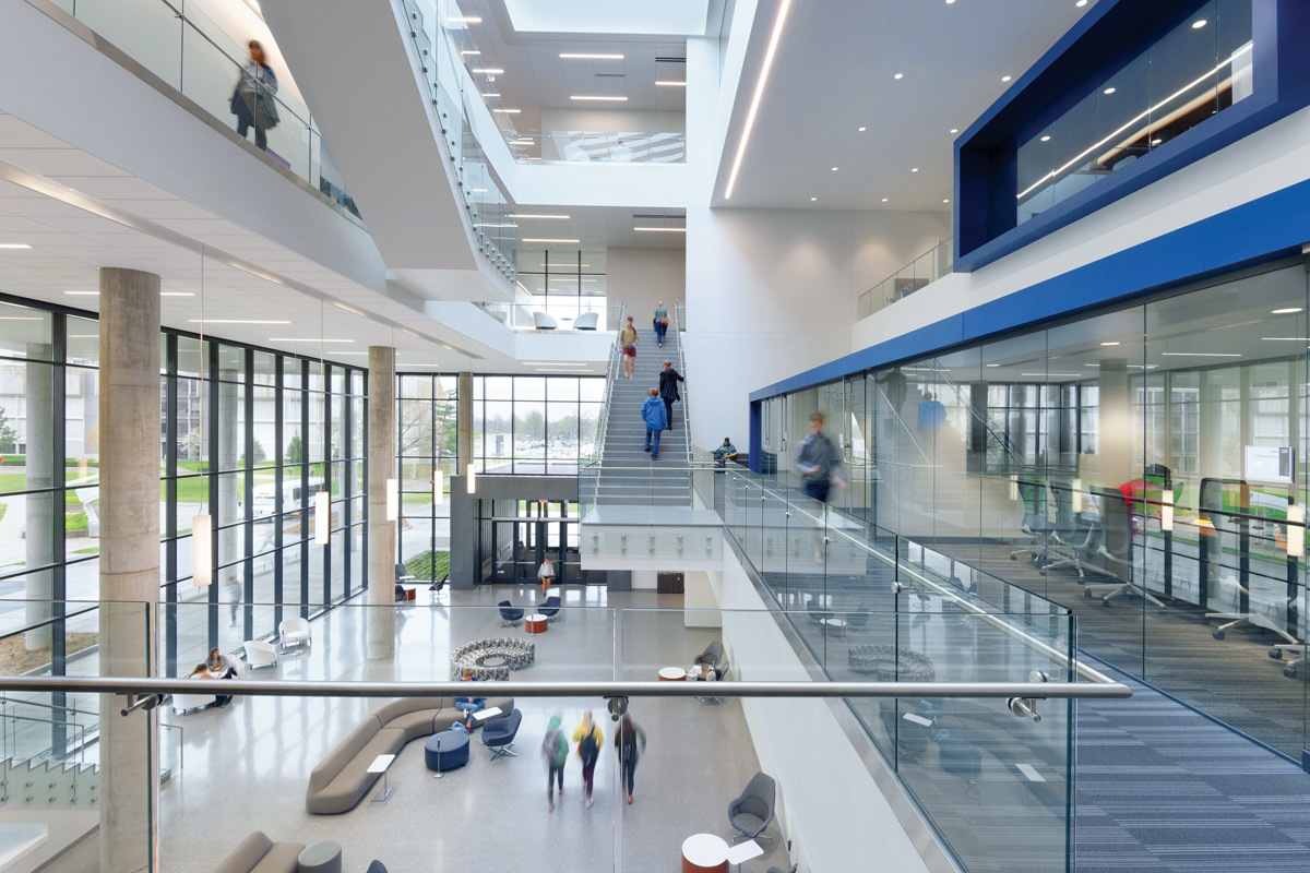 HE Williams 6DR MSU Foyer Overlook | H.E. Williams, Inc.