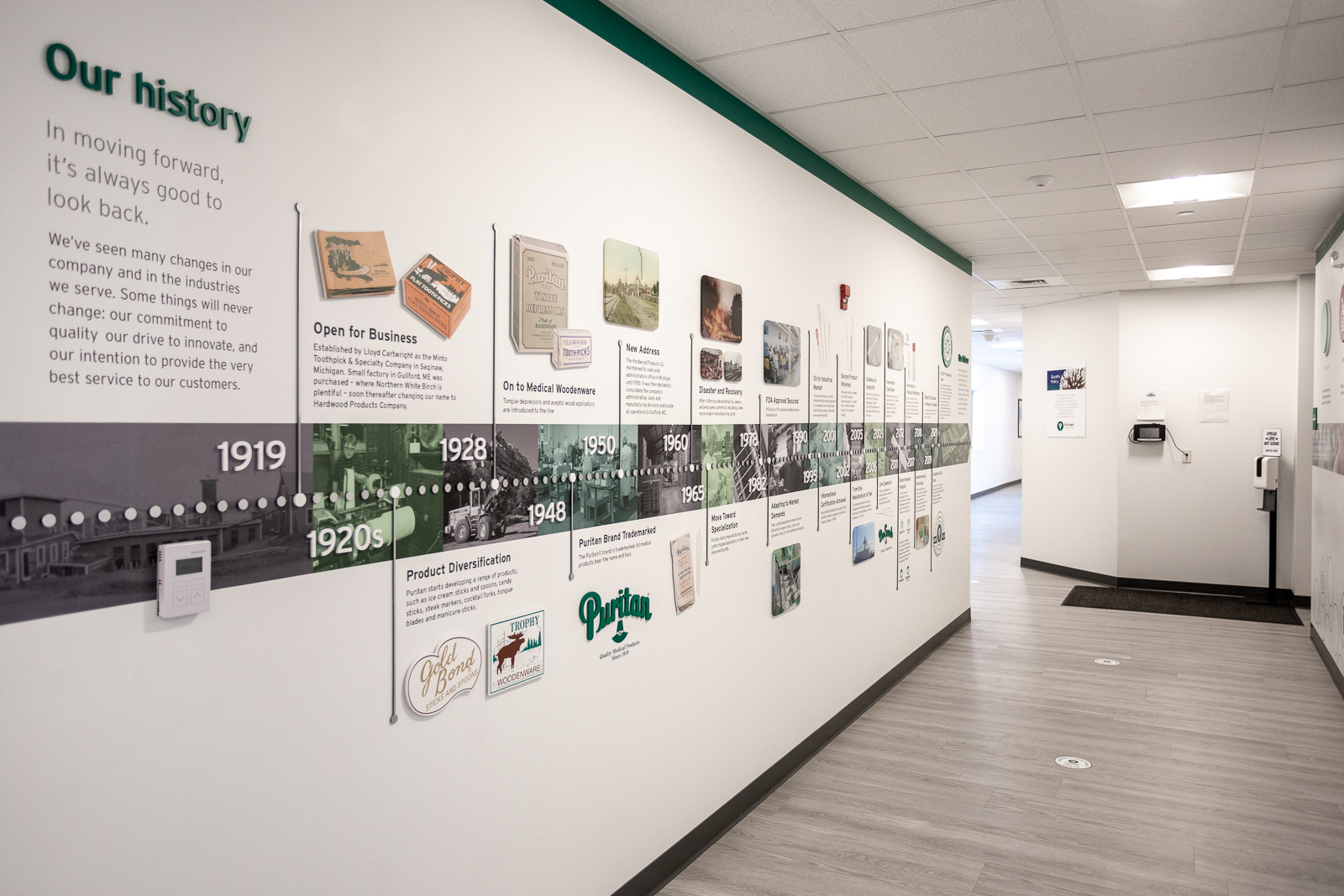 history wall hallway welch sign | Welch Sign