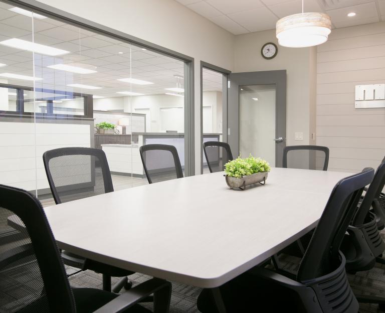 HomeFront Interior Design Mel Foster Co. Moline Office Conference Room ...