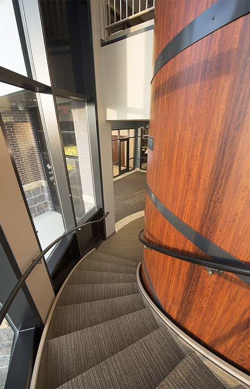HTG Architects Granite Community Bank Stairway Design | HTG Architects