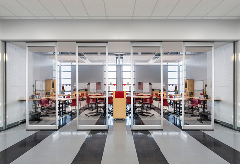 Hufcor GF Series Low Profile Acoustical Glass Wall School Classroom ...