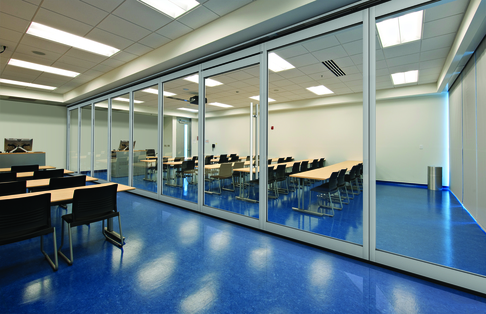 Hufcor GF Series Low Profile Acoustical Glass Wall School Classroom ...