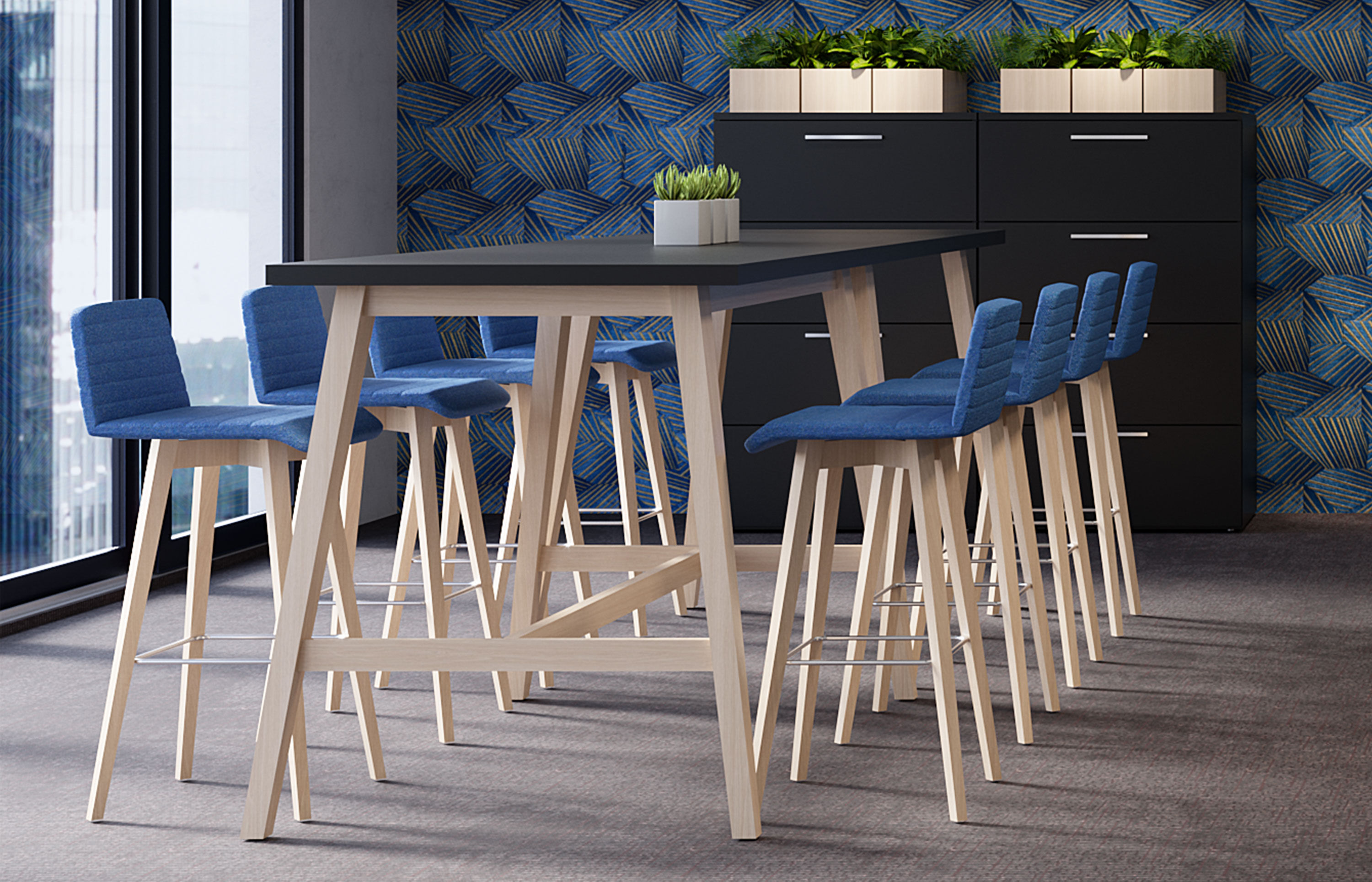 Indiana Furniture Work Lounge Natta Tables and Stools Canvas Storage ...