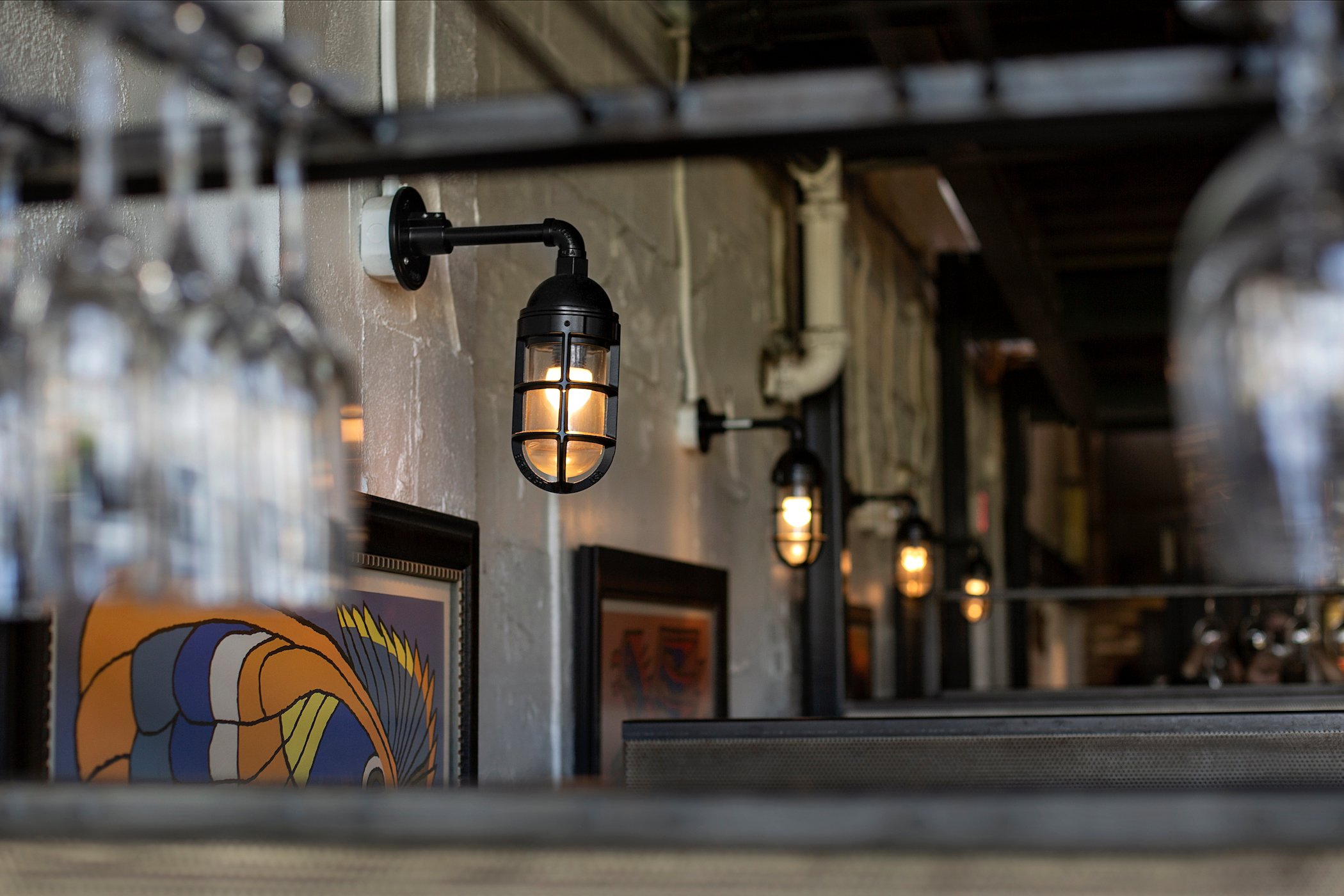 Industrial themed restaurant | Barn Light Electric