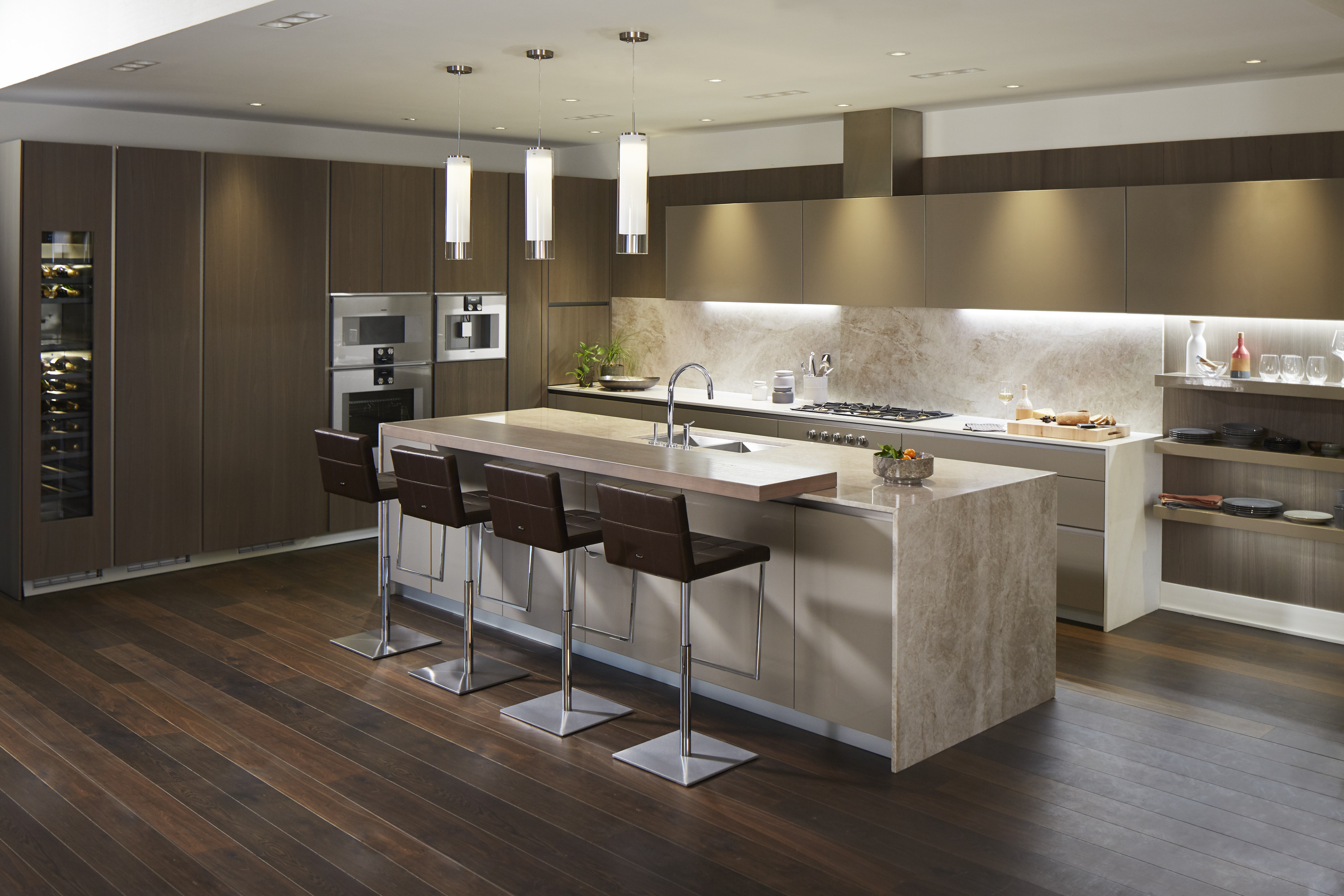 Kohler Kallista Wanda Vista Tower Hotel Condo Kitchen Counter Stools ...
