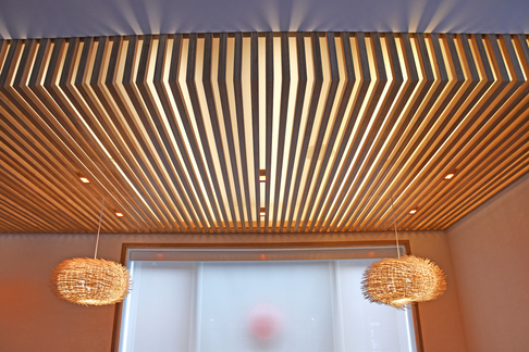 Lamboo Jing Asian Fusion Restaurant Ceiling Trellis | Lamboo®