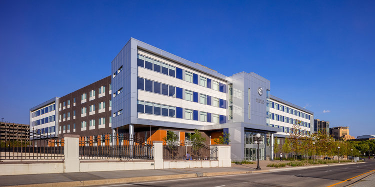 Large shelter building exterior | Cermak Rhoades Architects