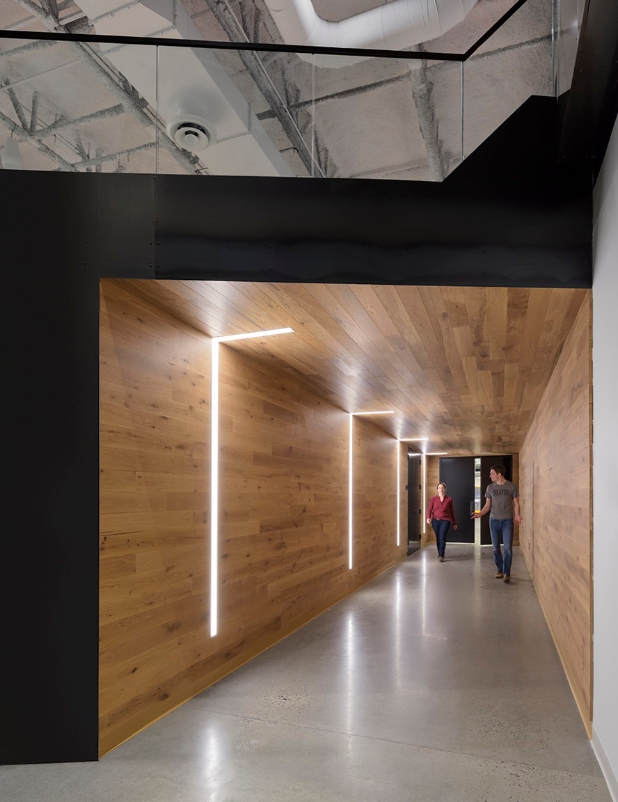 Linear Lighting | Sustainable Wood Paneling Walls | Pioneer Millworks ...