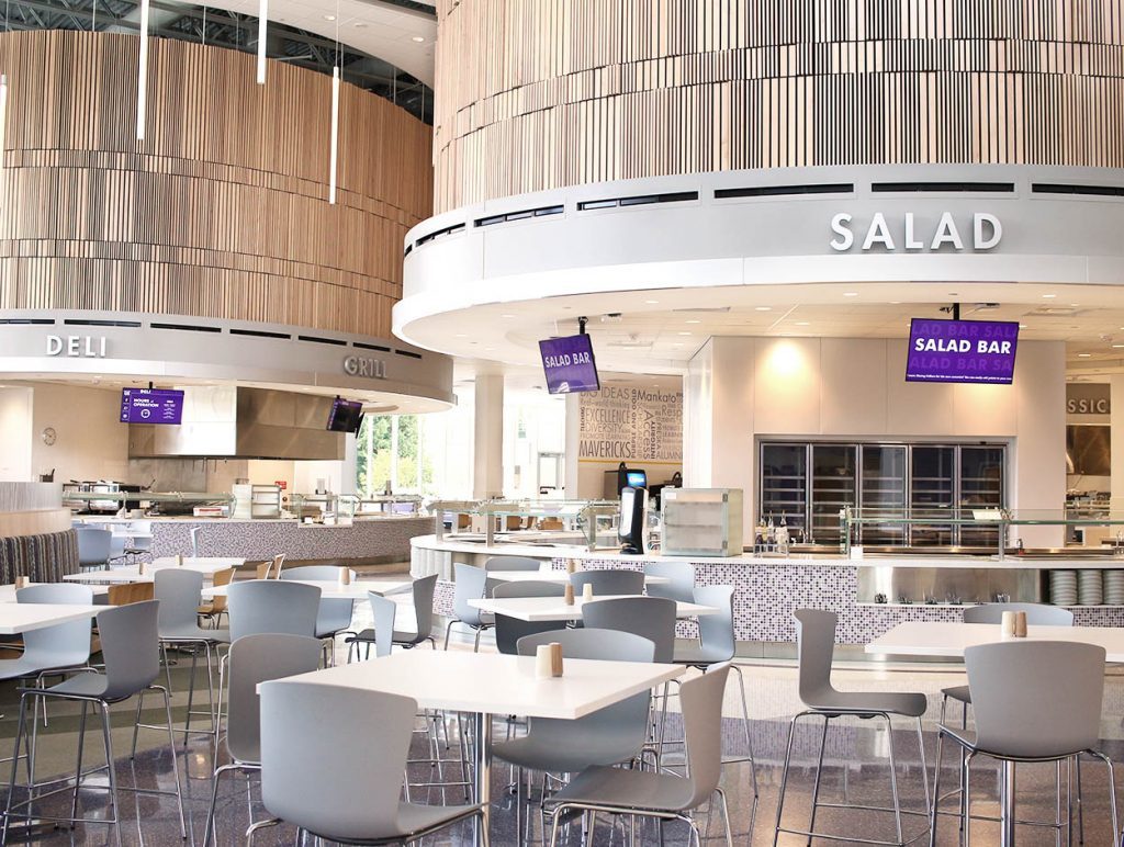 Mankato State dining stations and seating | The Boelter Companies